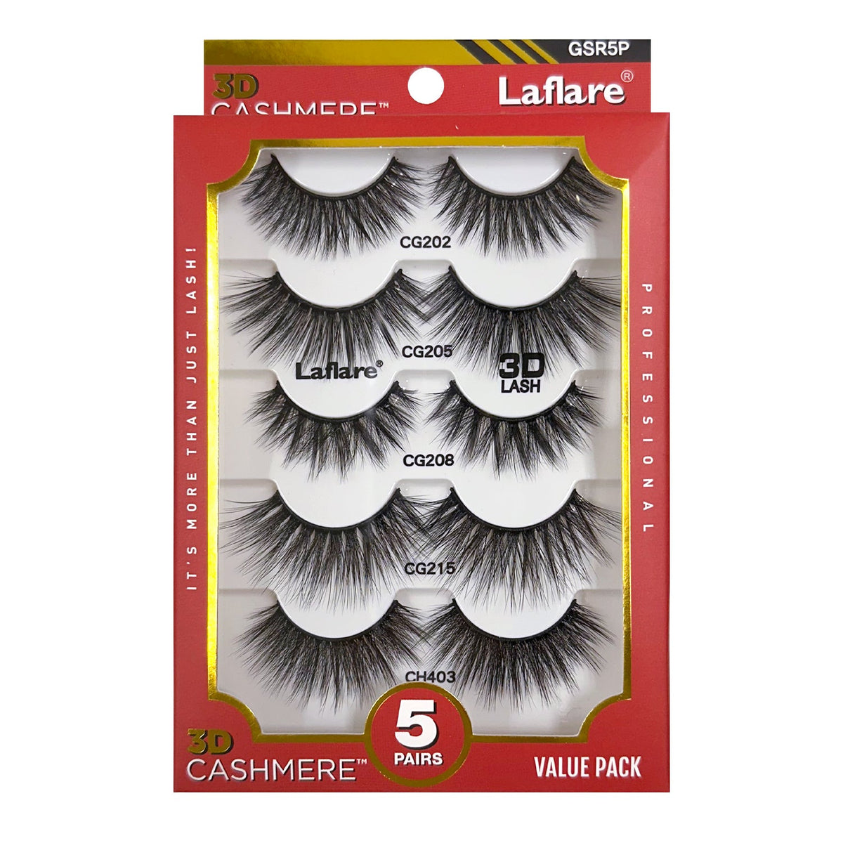 Laflare 3D Cashmere Eyelashes Value Pack 5 Pairs – ikatehouse