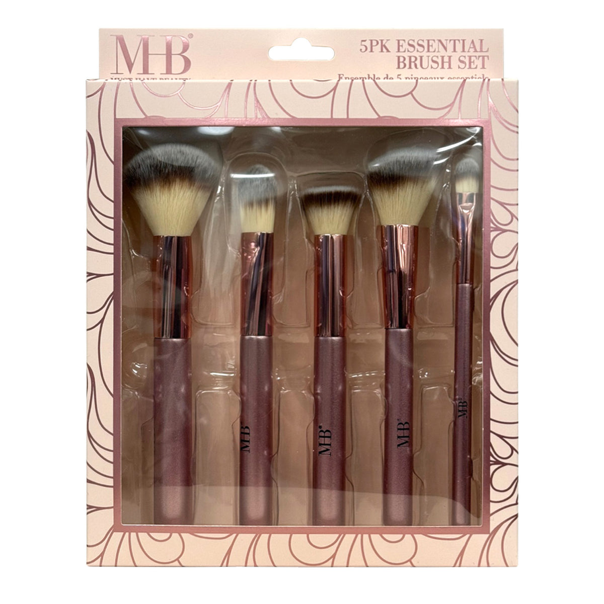MHB Essential Makeup Brush Set Pink Champagne 5pcs – ikatehouse
