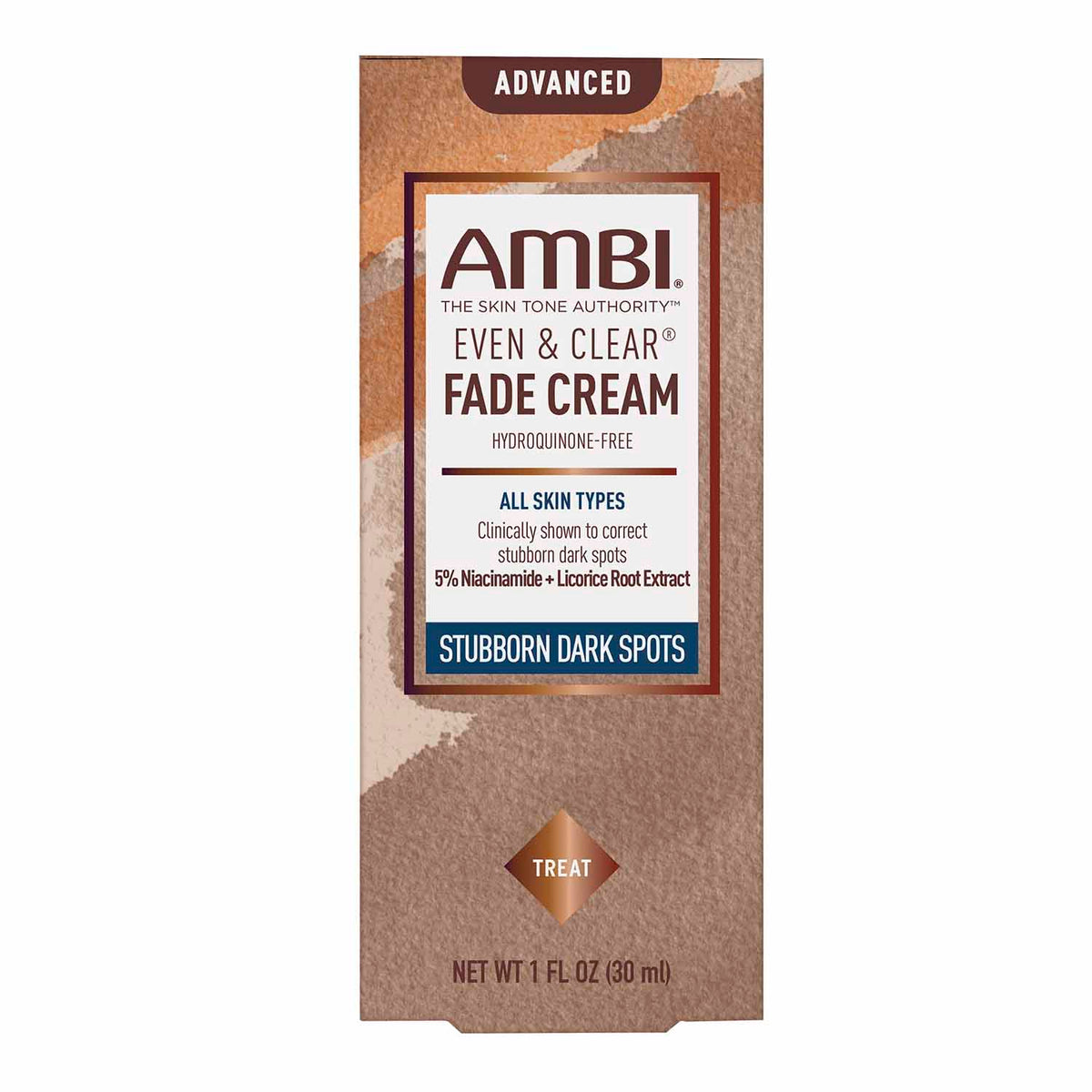 AMBI Even & Clear Fade Cream Hydroquinone-Free Advanced Stubborn Dark ...
