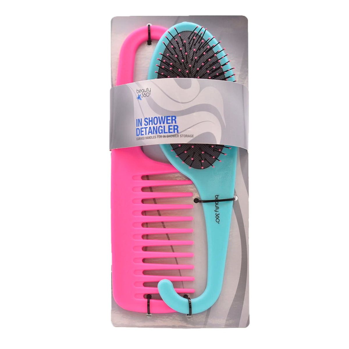 Beauty 360 In Shower Detangler Curved Handles Brush & Comb – ikatehouse