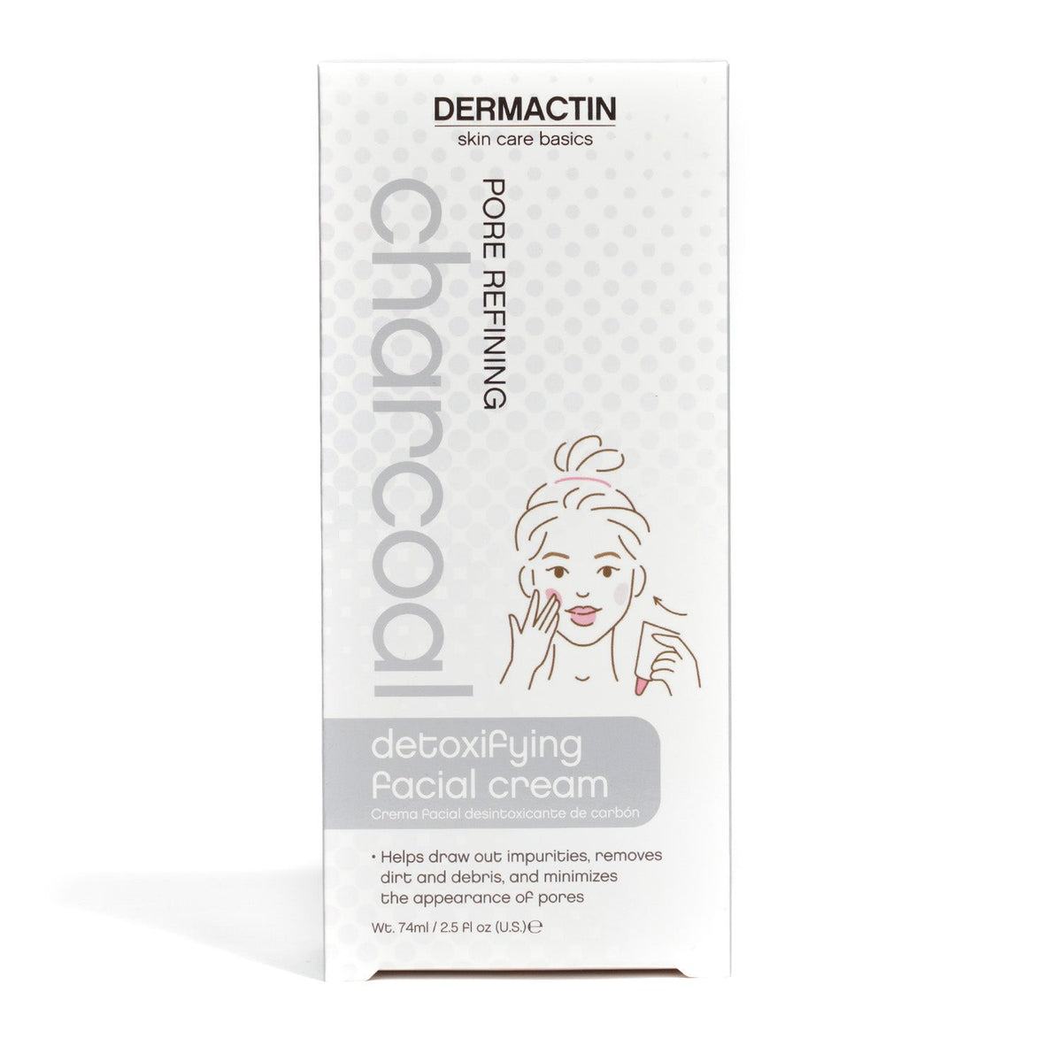 Dermactin Pore Refining Charcoal Detoxifying Facial Cream 2.5oz/ 74ml ...