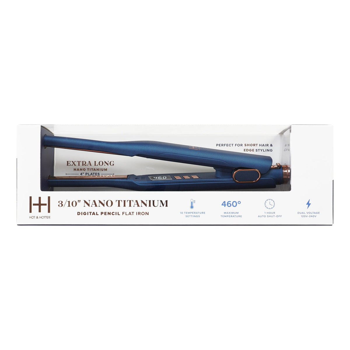 Hot & Hotter Nano Titanium Digital Pencil Flat Iron 3/10" Blue – ikatehouse