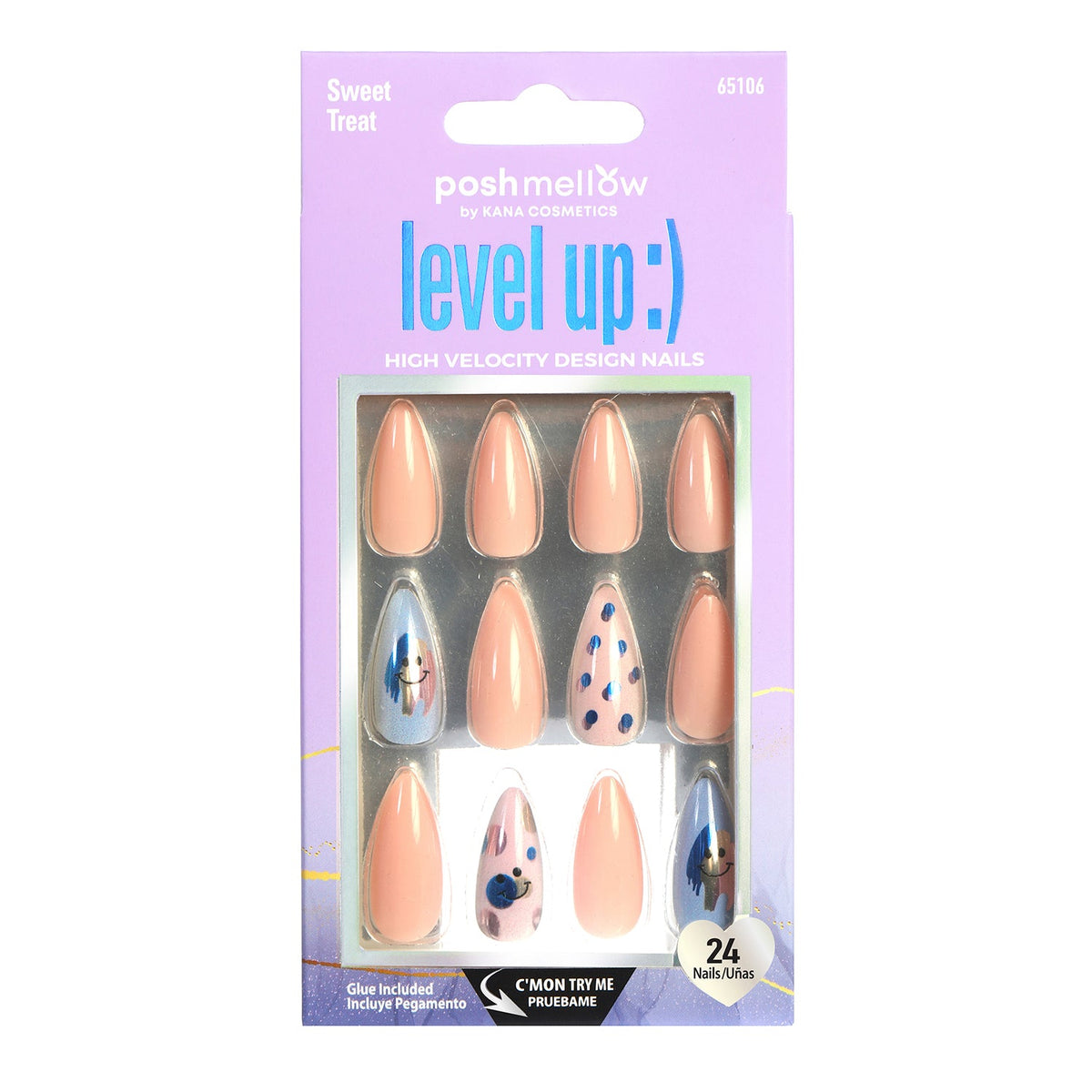 KANA Posh Mellow Level Up :) High Velocity Design 24 Nails – ikatehouse