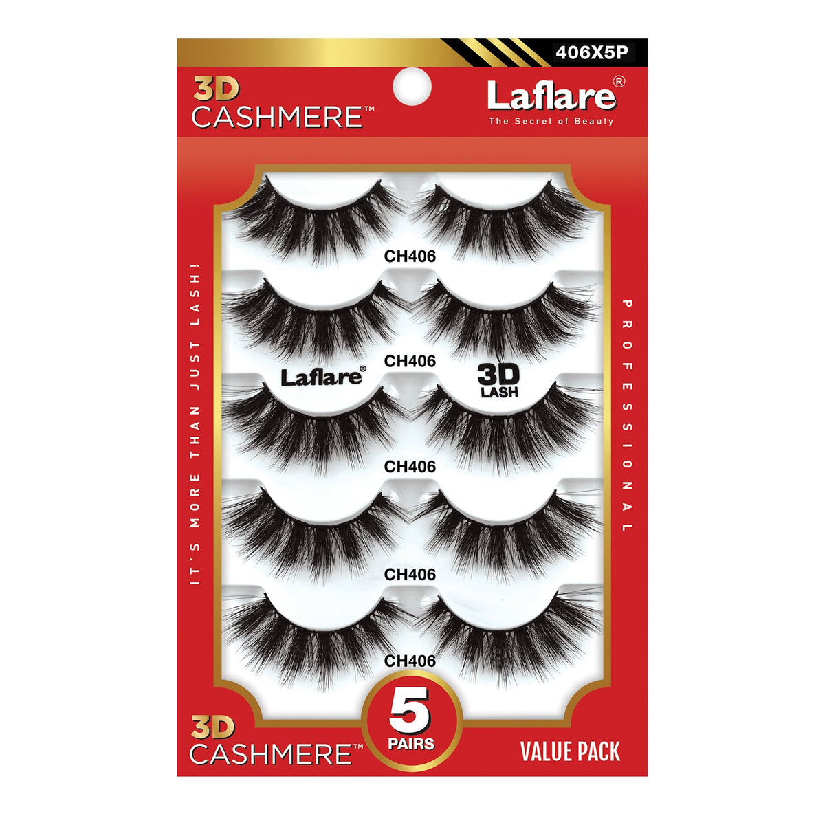 Laflare 3D Cashmere Eyelashes Value Pack 5 Pairs – ikatehouse