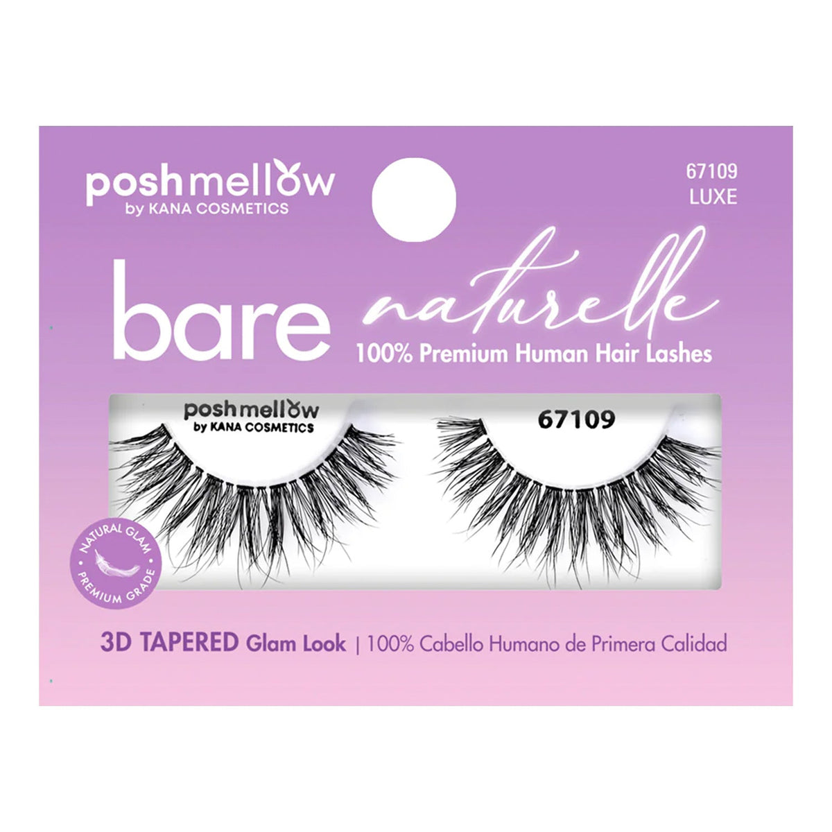 Posh Mellow Bare Naturelle 100% 3D Tapered Human Hair Eyelashes ...