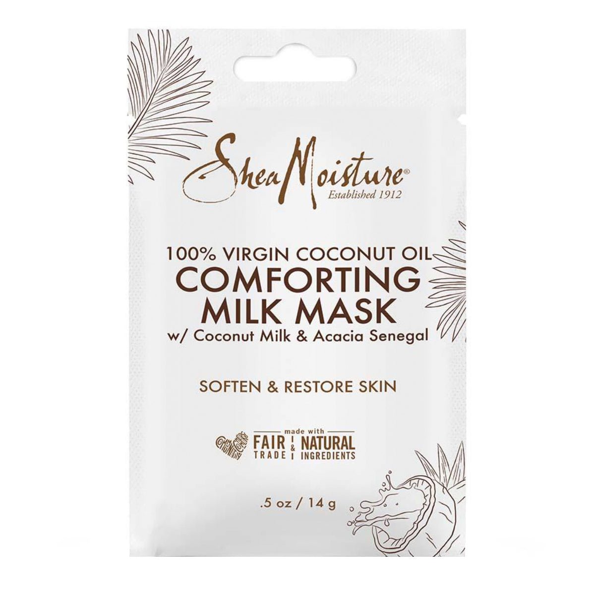 Shea Moisture 100% Virgin Coconut Oil Comforting Milk Face Mask 0.5oz ...